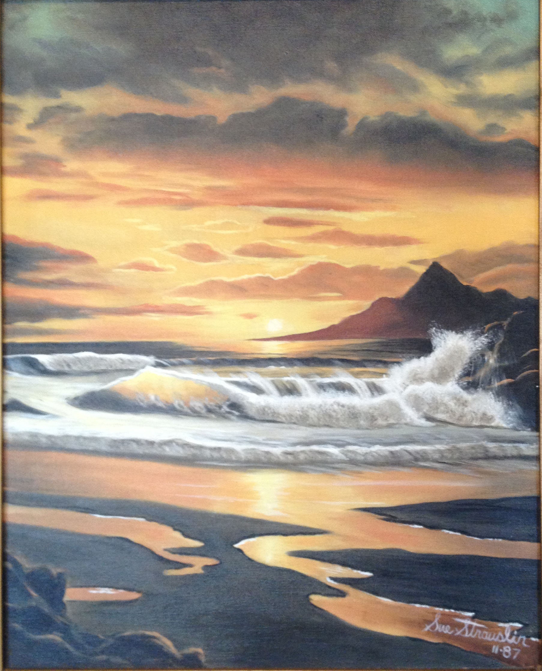 11 X 14 Sunset Surf Print of Oil Painting - Etsy