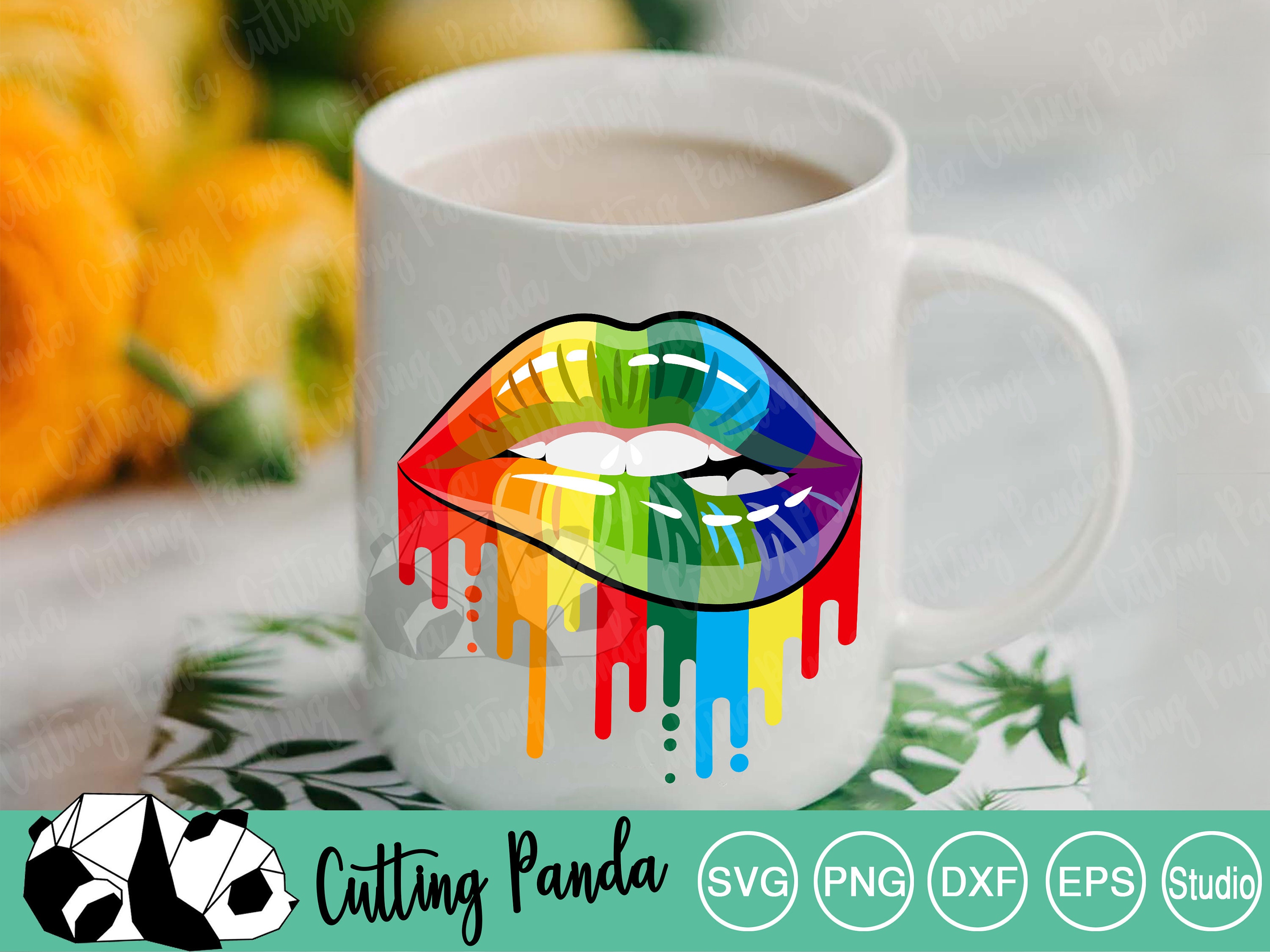 Rainbow Drip Lips SVG Drip Lips SVG Rainbow Lips SVG Lips | Etsy