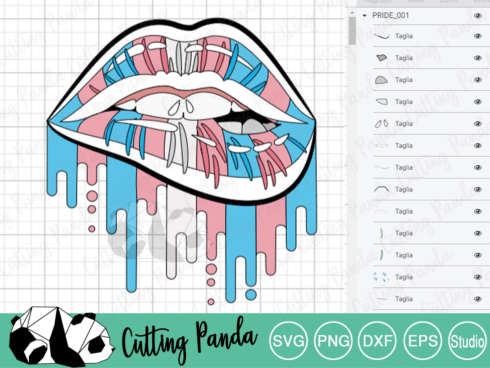 Transgender Flag LGBTQ Pride Transgender Drip Lips SVG - Etsy