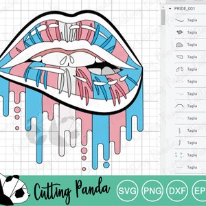 Transgender Flag, LGBTQ Pride, Transgender Drip Lips SVG, Pride Drip ...