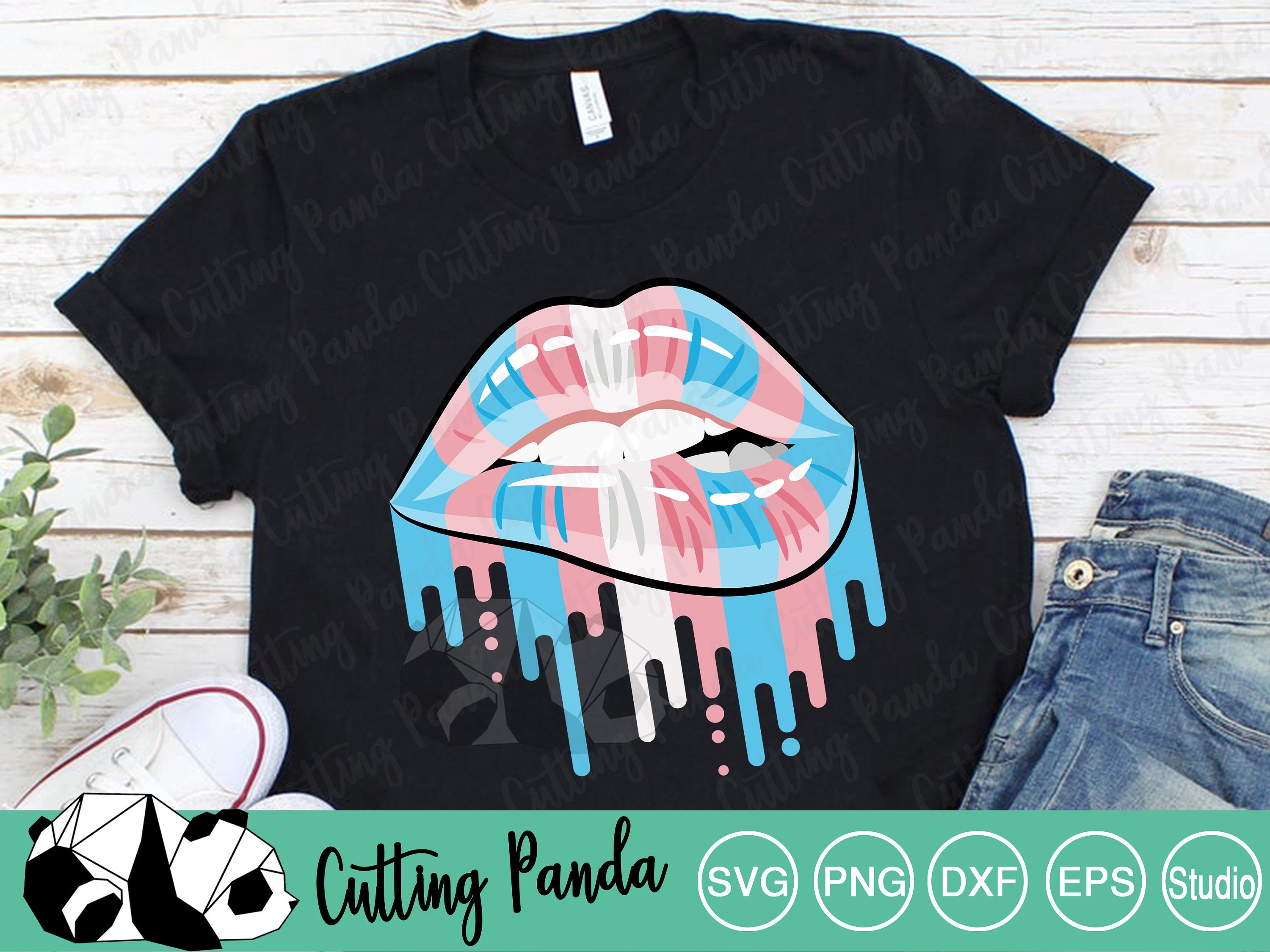 Transgender Flag LGBTQ Pride Transgender Drip Lips SVG - Etsy