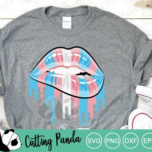 Transgender Flag, LGBTQ Pride, Transgender Drip Lips SVG, Pride Drip ...
