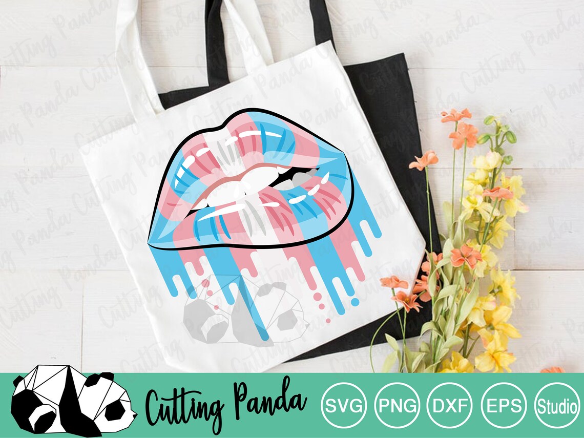 Transgender Flag LGBTQ Pride Transgender Drip Lips SVG - Etsy