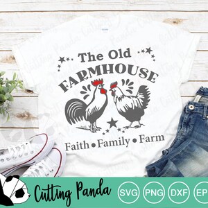 Farmhouse SVG, Old Farmhouse SVG, Farmhouse Roosters and Chickens Svg ...