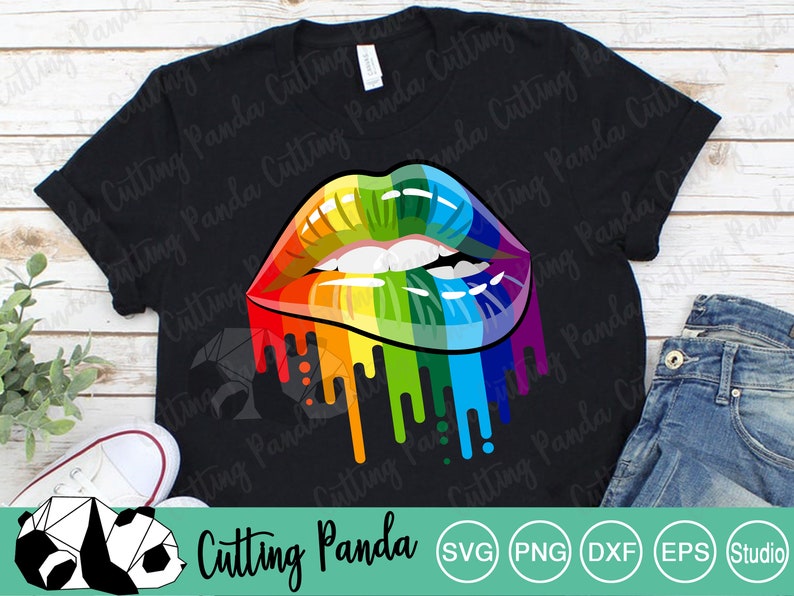 Rainbow Drip Lips SVG Drip Lips SVG Rainbow Lips SVG Lips - Etsy