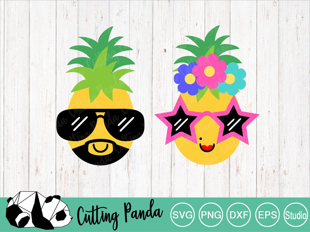 Pineapple Svg, Kawaii Pineapples Svg, Cute Pineapples With Sunglasses ...