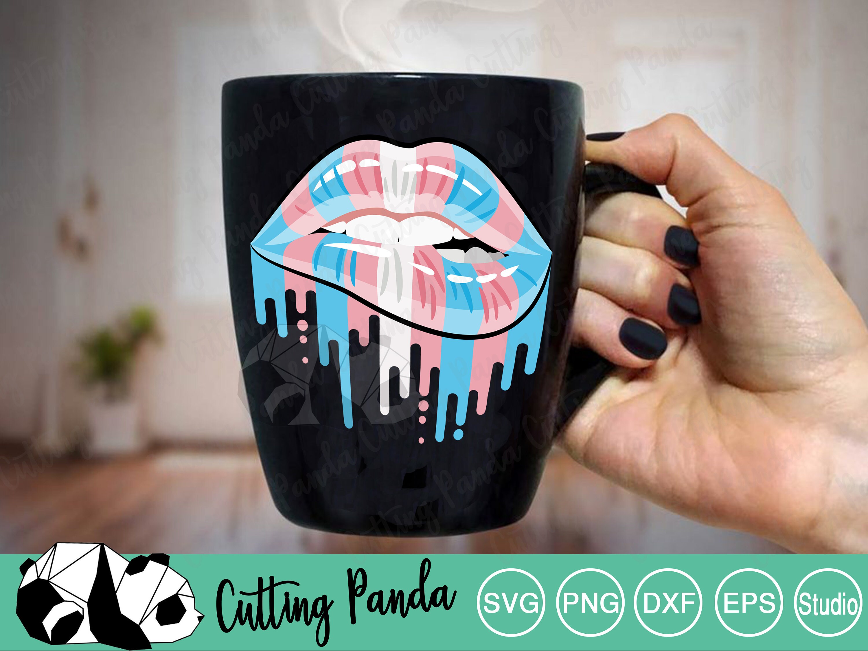 Transgender Flag LGBTQ Pride Transgender Drip Lips SVG - Etsy