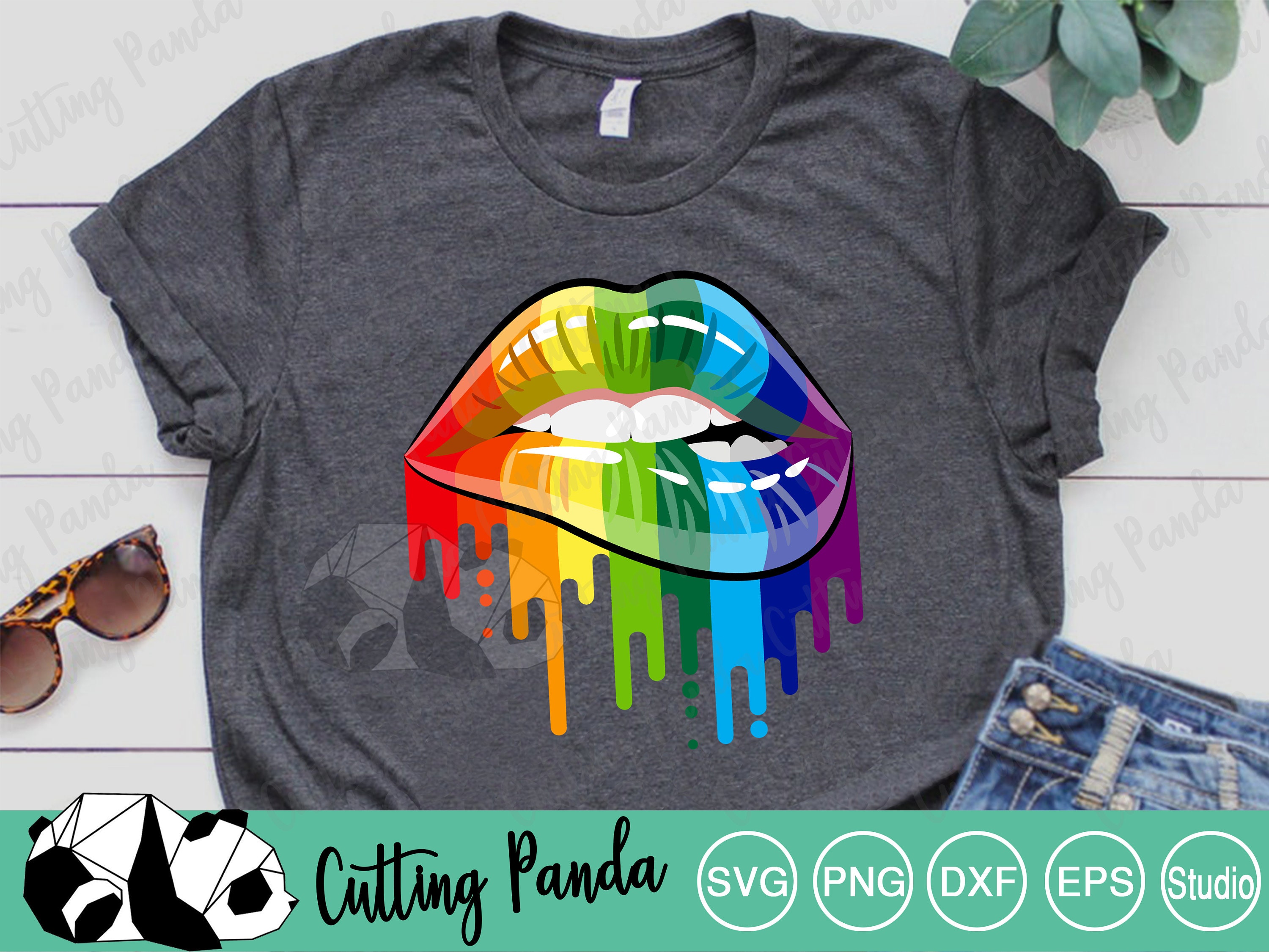 Rainbow Drip Lips SVG Drip Lips SVG Rainbow Lips SVG Lips | Etsy