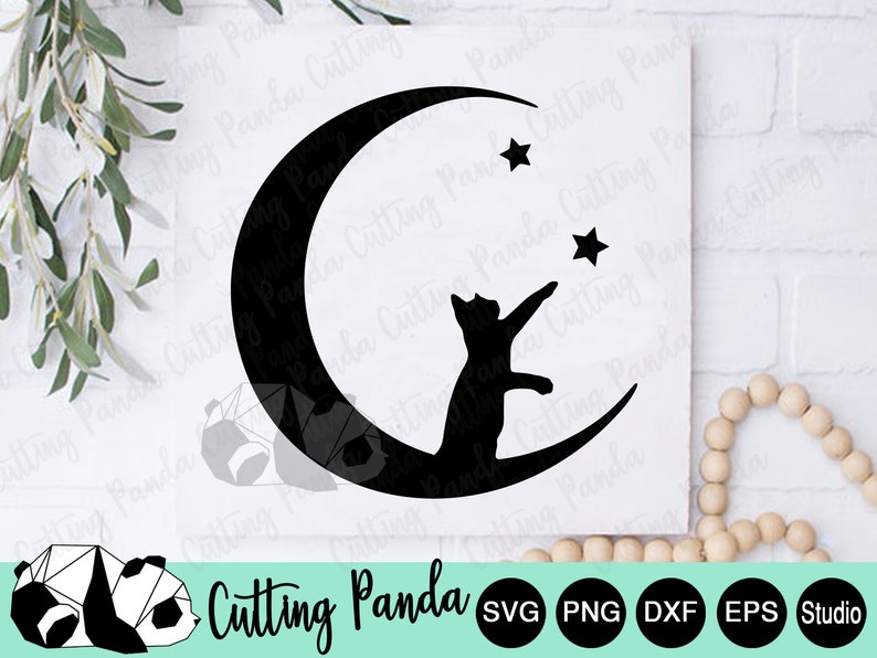 Bundle CAT and MOON SVG files. Cat and moon Stencil. Cat Svg | Etsy