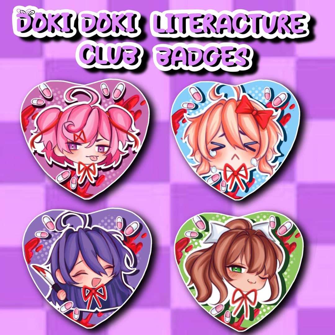 Doki Doki Heart Badges - Etsy