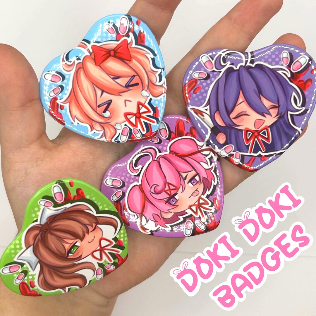 Doki Doki Heart Badges - Etsy UK