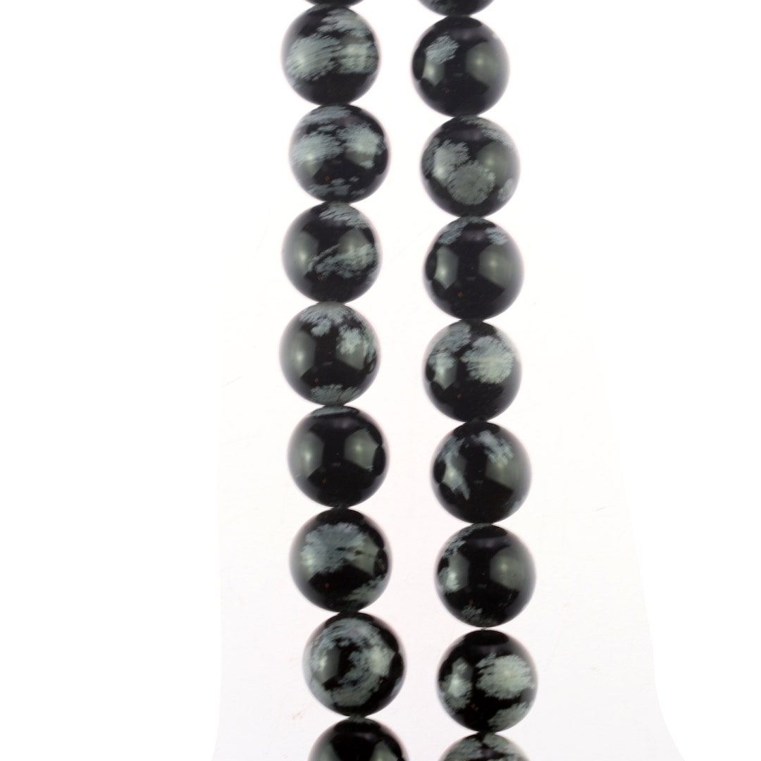 Obsidian 14mm Spherical Beads Natural Beads Beaded Strand - Etsy