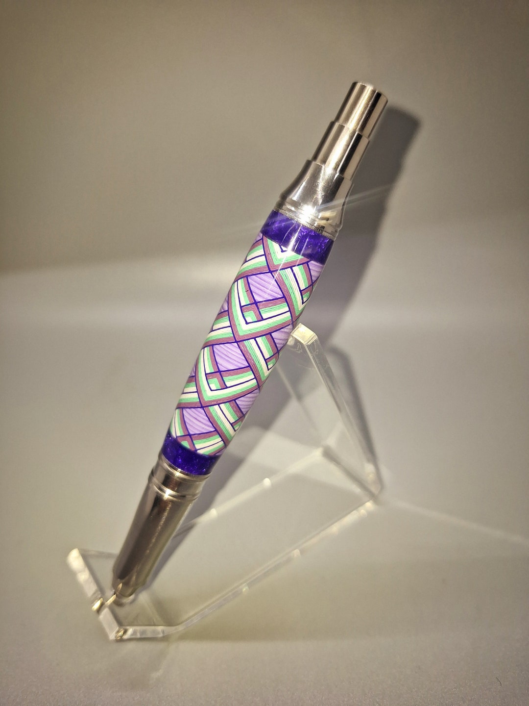 Executive Style High End Purple Thread Wrapped Stainless Steel Ink Pen ...