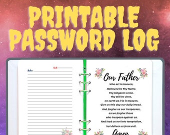 Printable Password Book, Password Log Book, Password Organizer ...