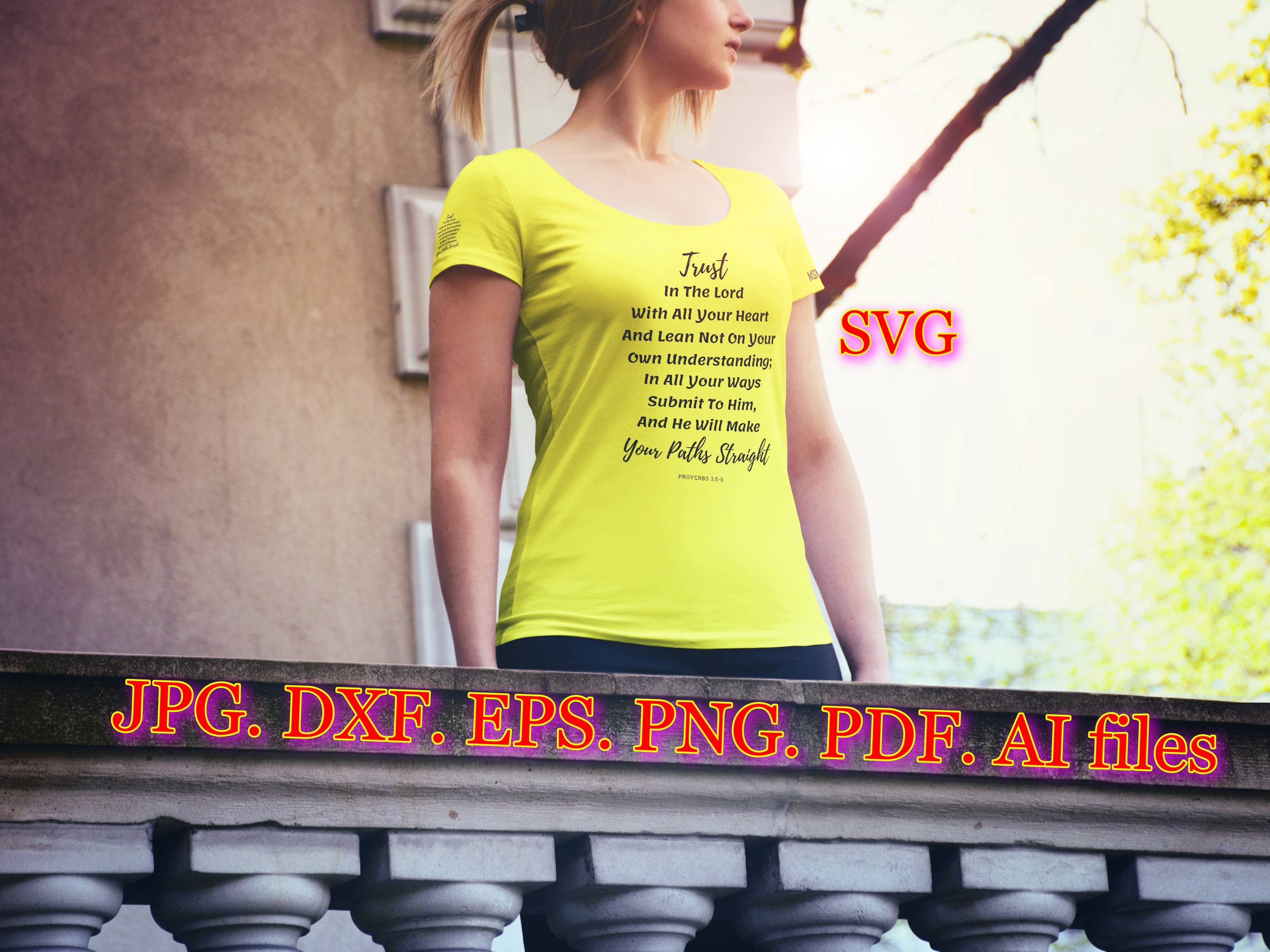 Trust in the Lord SVG. Proverbs 3 5-6. Scripture Vector. Bible Verse ...