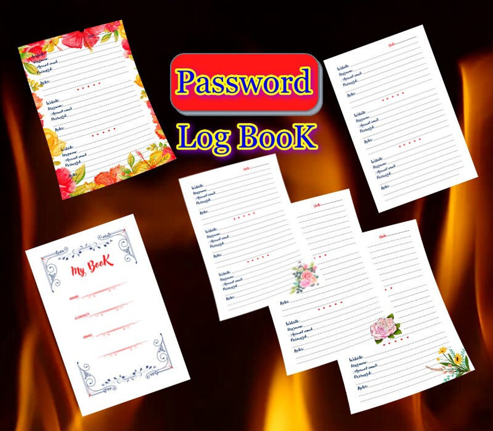 Printable Password Log Book: A4 A5 Letter Sizes (PDF) - Etsy