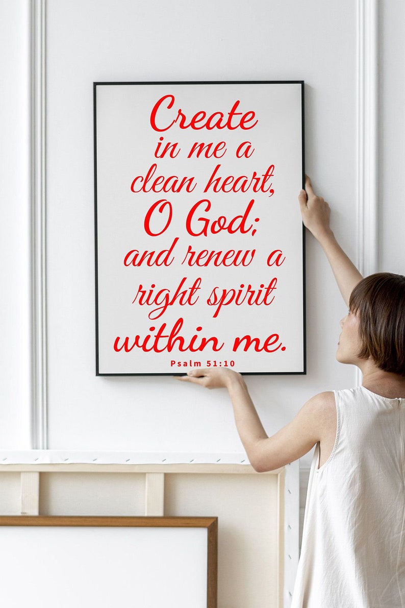 Create in Me a Pure Heart, O God SVG. Psalm 51:10. Scripture Vector. O ...