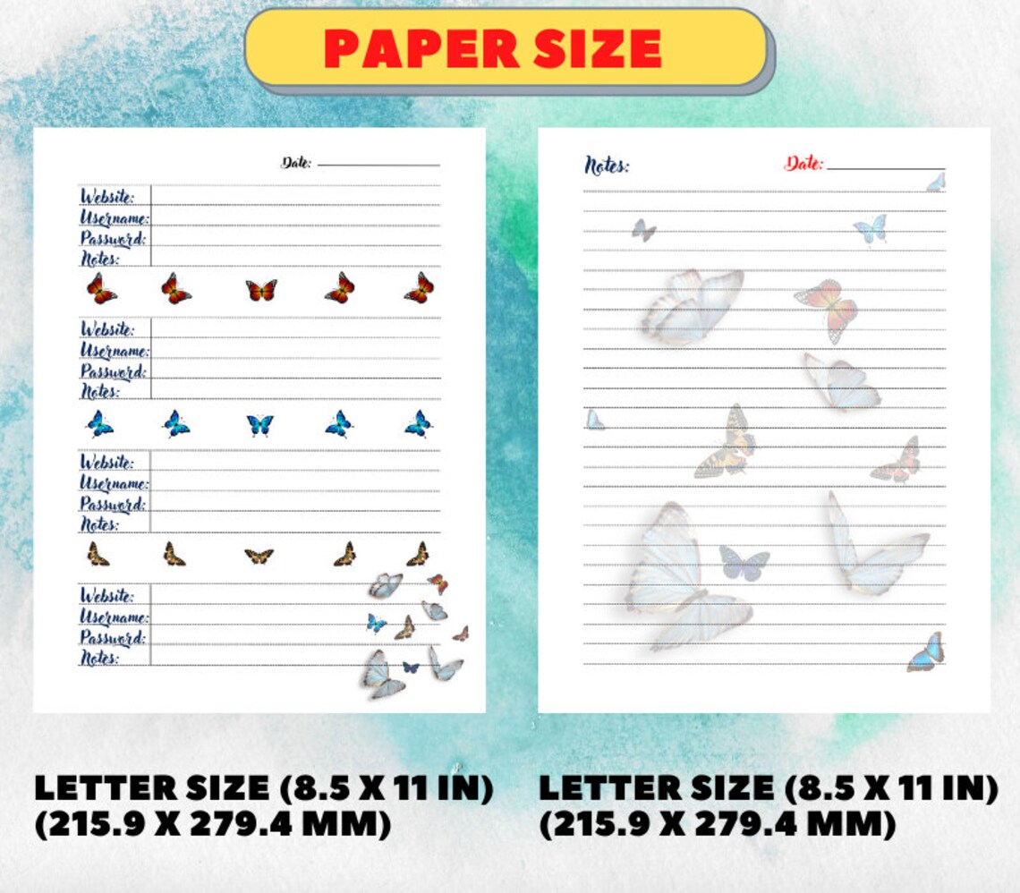 Printable Password Book Password Log Book Password - Etsy