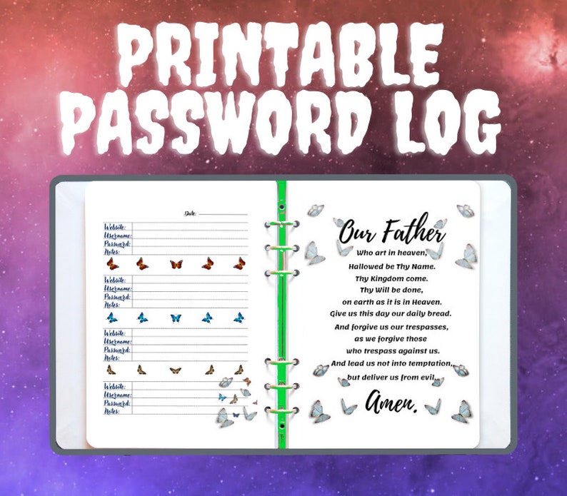 Printable Password Book Password Log Book Password - Etsy