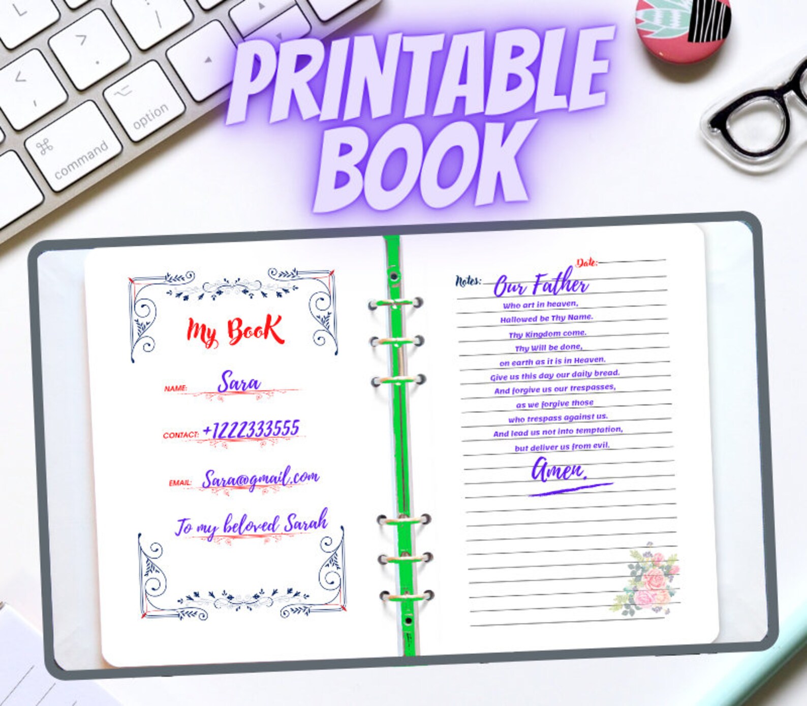 Printable Log Book, Password Log Book, Password Organizer Password Book ...