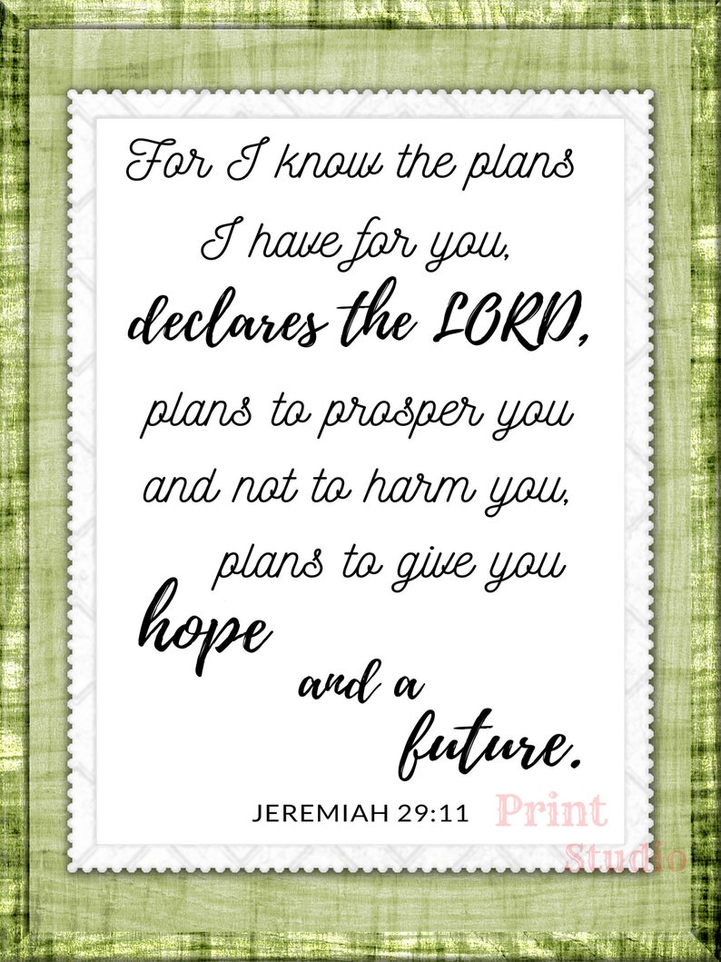 Bible Verse I Know The Plans I Have For You Jeremiah 29 11 Etsy
