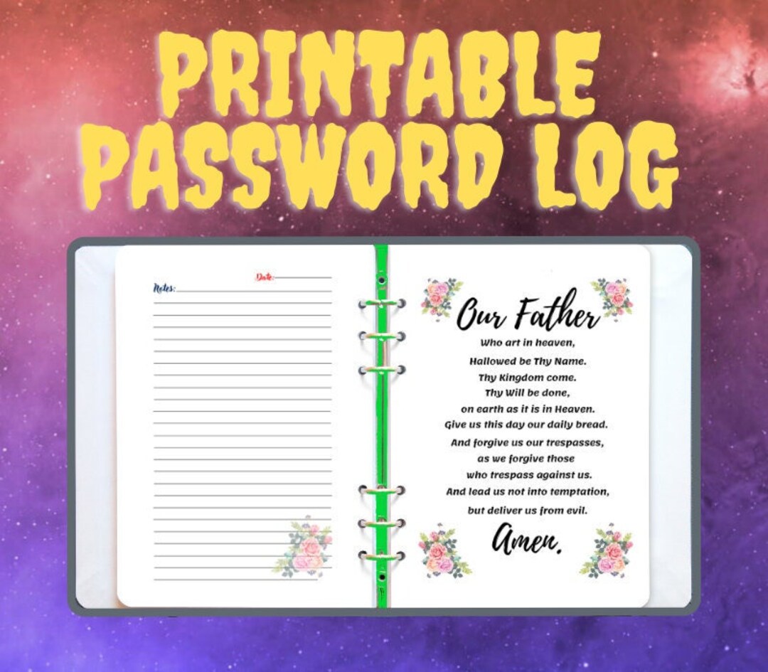 Printable Log Book, Password Log Book, Password Organizer Password Book ...
