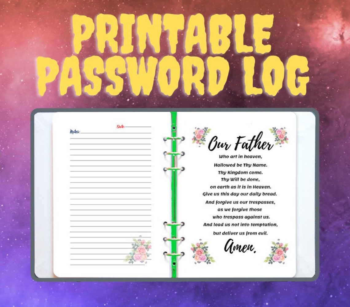 Printable Log Book, Password Log Book, Password Organizer Password Book ...