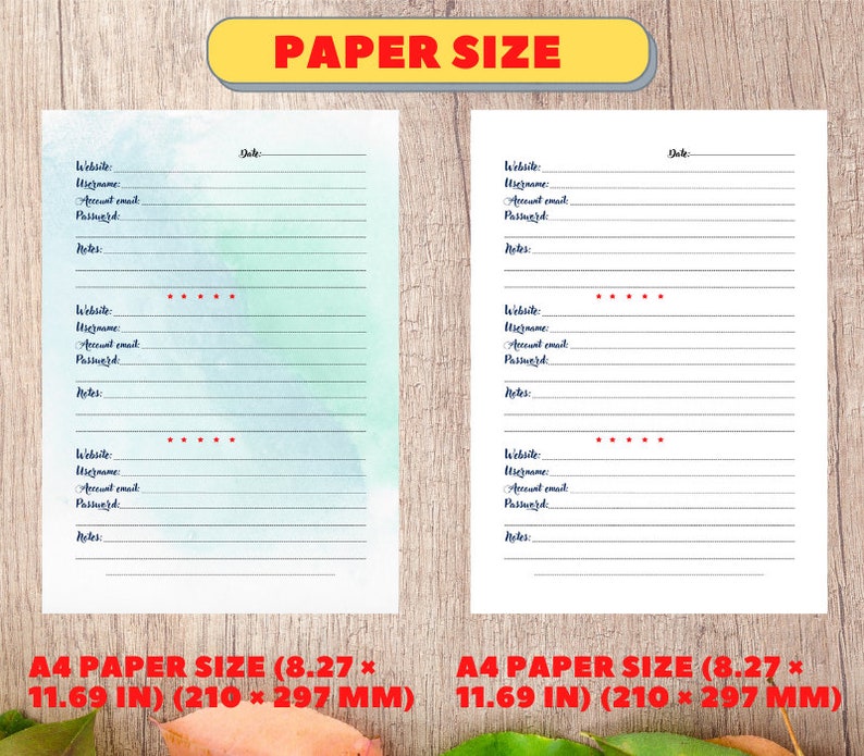 Printable Log Planner Printable Log Book Password Organizer - Etsy