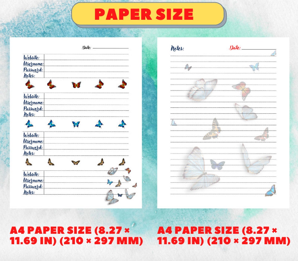 Printable Password Book Password Log Book Password - Etsy