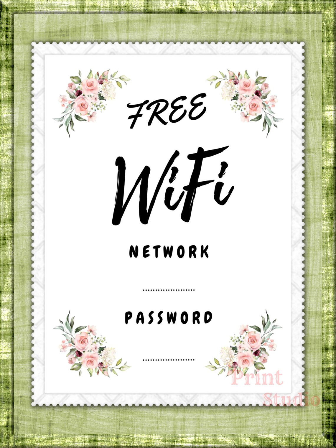 Free Wifi, Wifi Sign, Wifi Password, Printable Wifi, Internet Password ...