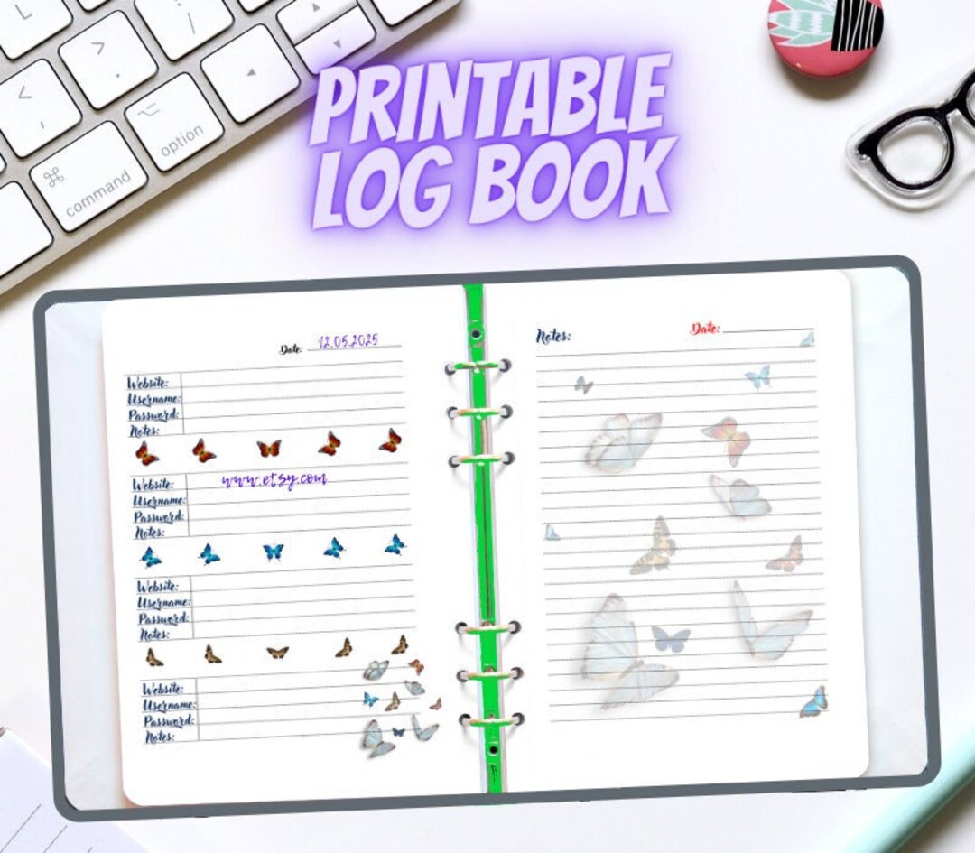 Printable Password Book, Password Log Book, Password Organizer ...