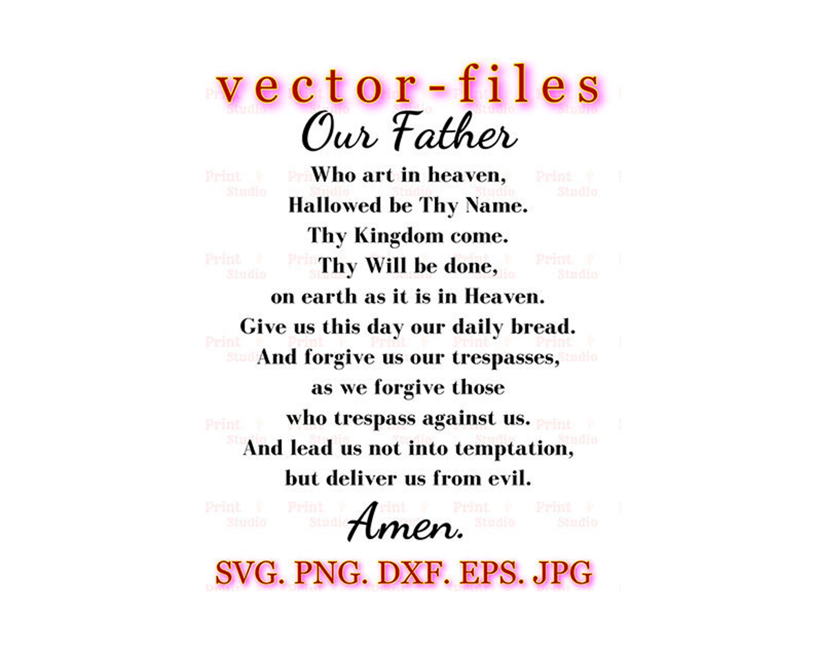 The Lord's Prayer SVG. Our Father Prayer Svg. Scripture Vector. Our ...