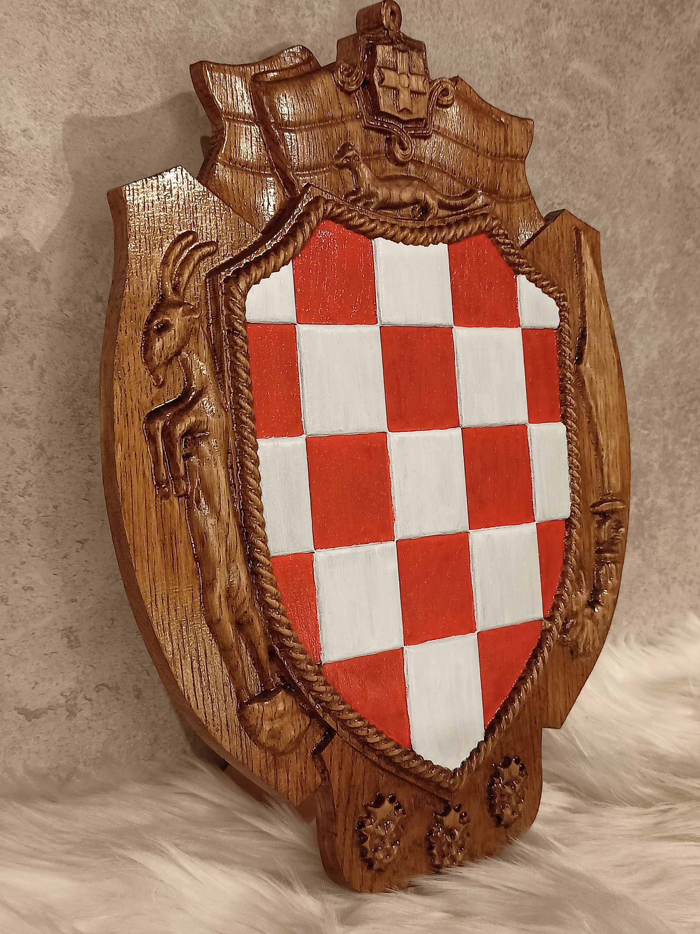 Old Croatian Coat of Arms Relief Carving - Etsy UK
