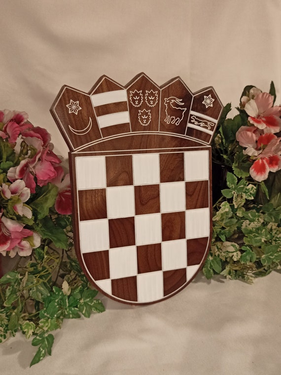 Croatian Coat of Arms Hrvatski Grb Black Walnut - Etsy