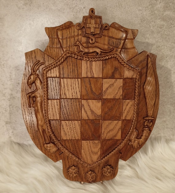 Old Croatian Coat of Arms Relief Carving - Etsy