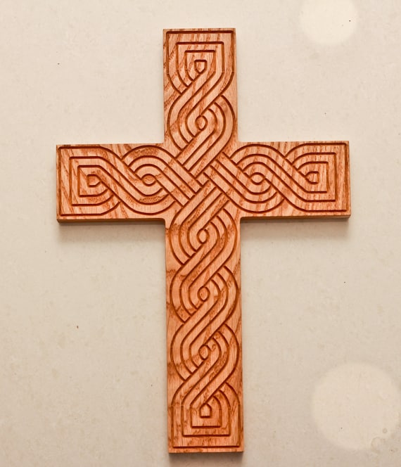 Cross With Croatian Interlace wattle Križ S Pleterom Oak | Etsy