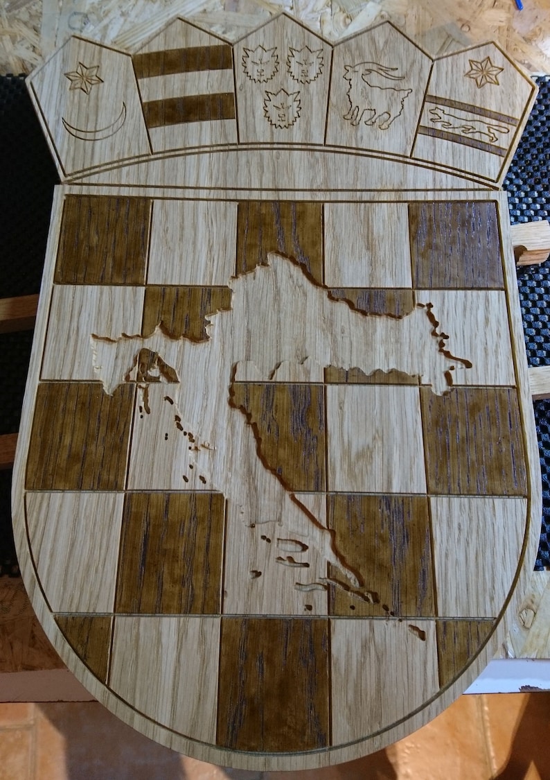 Croatian Coat of Arms, Hrvatski Grb, Oak - Etsy
