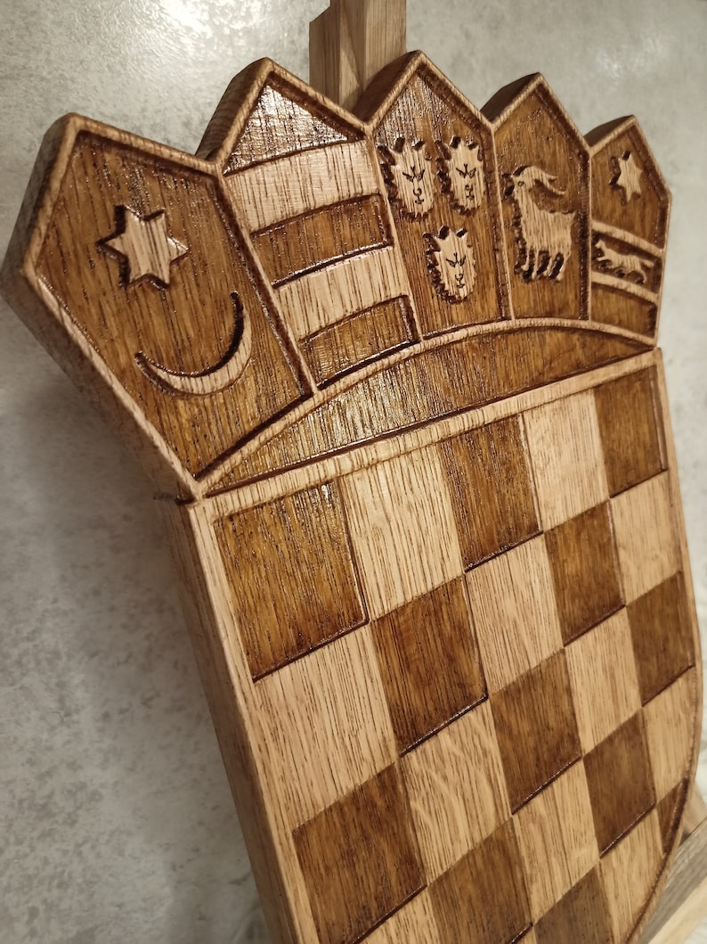 Croatian Coat of Arms Relief Carving - Etsy