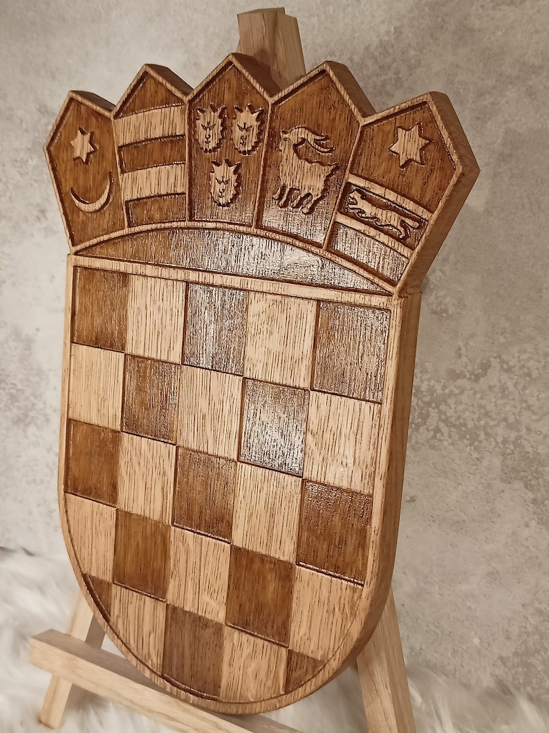 Croatian Coat of Arms Relief Carving - Etsy
