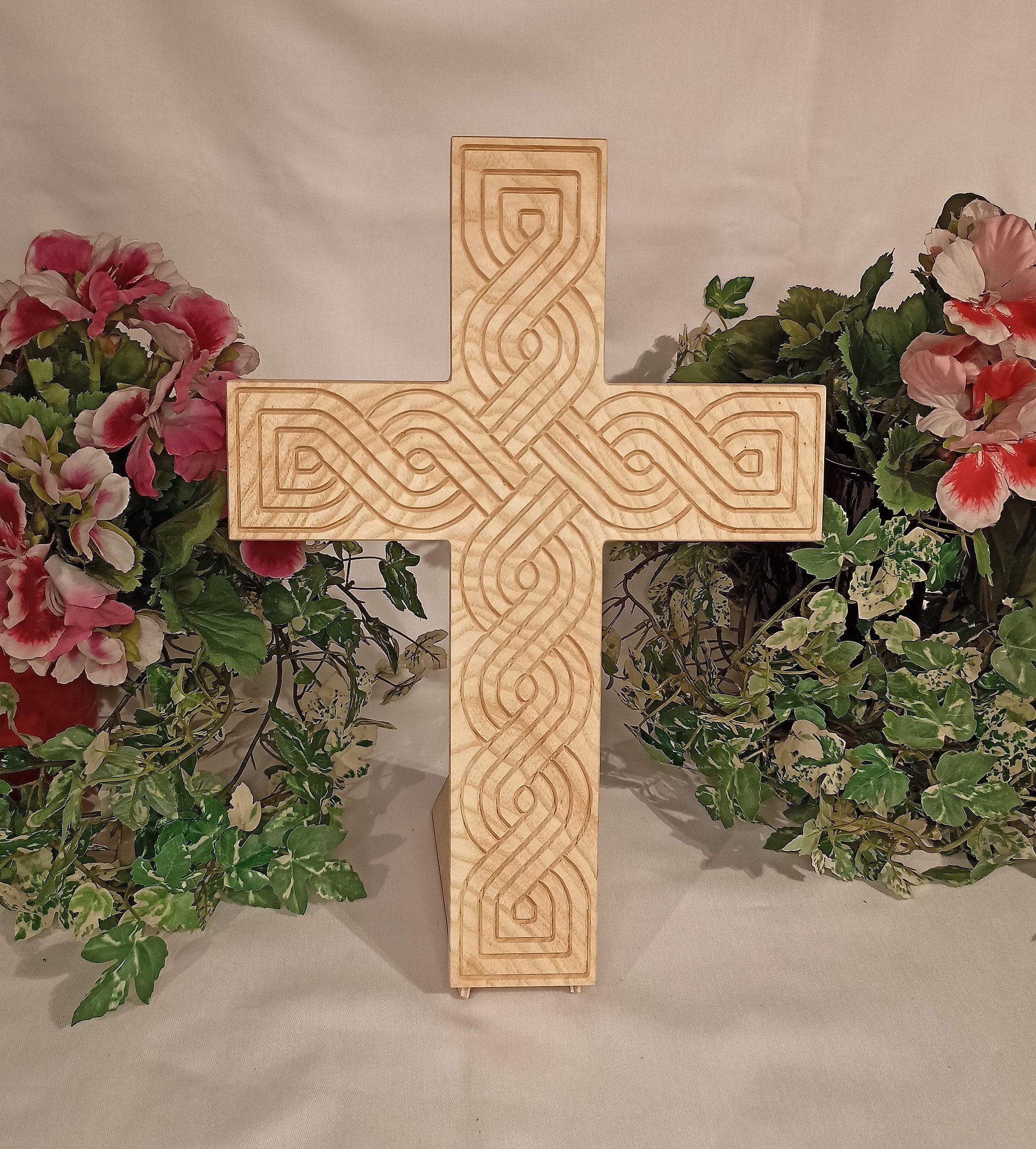 Cross With Croatian Interlace wattle, Križ S Pleterom, Oak - Etsy