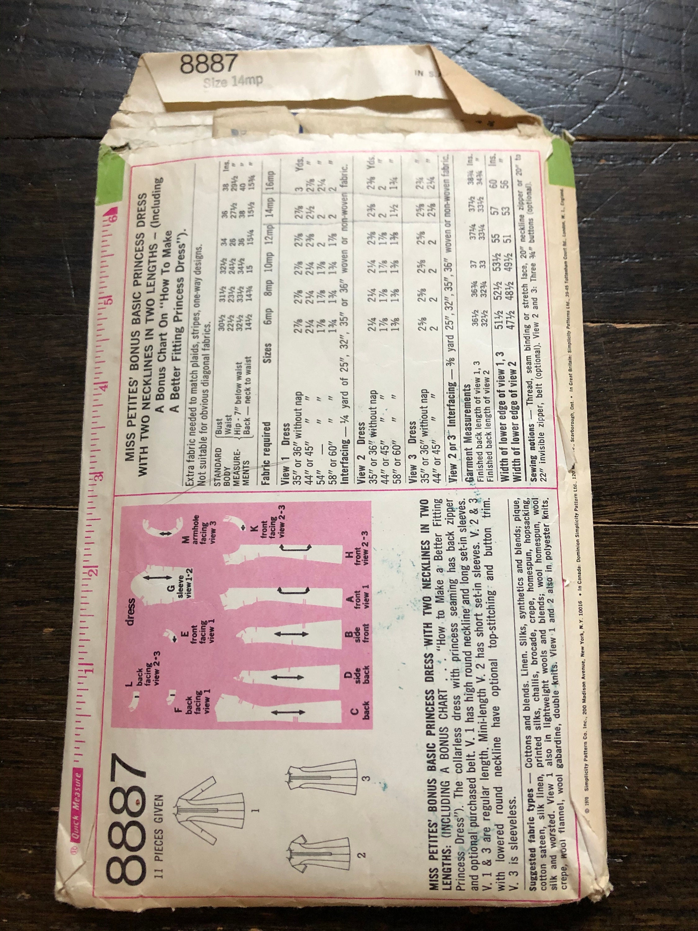 Simplicity Pattern 8887 - Etsy