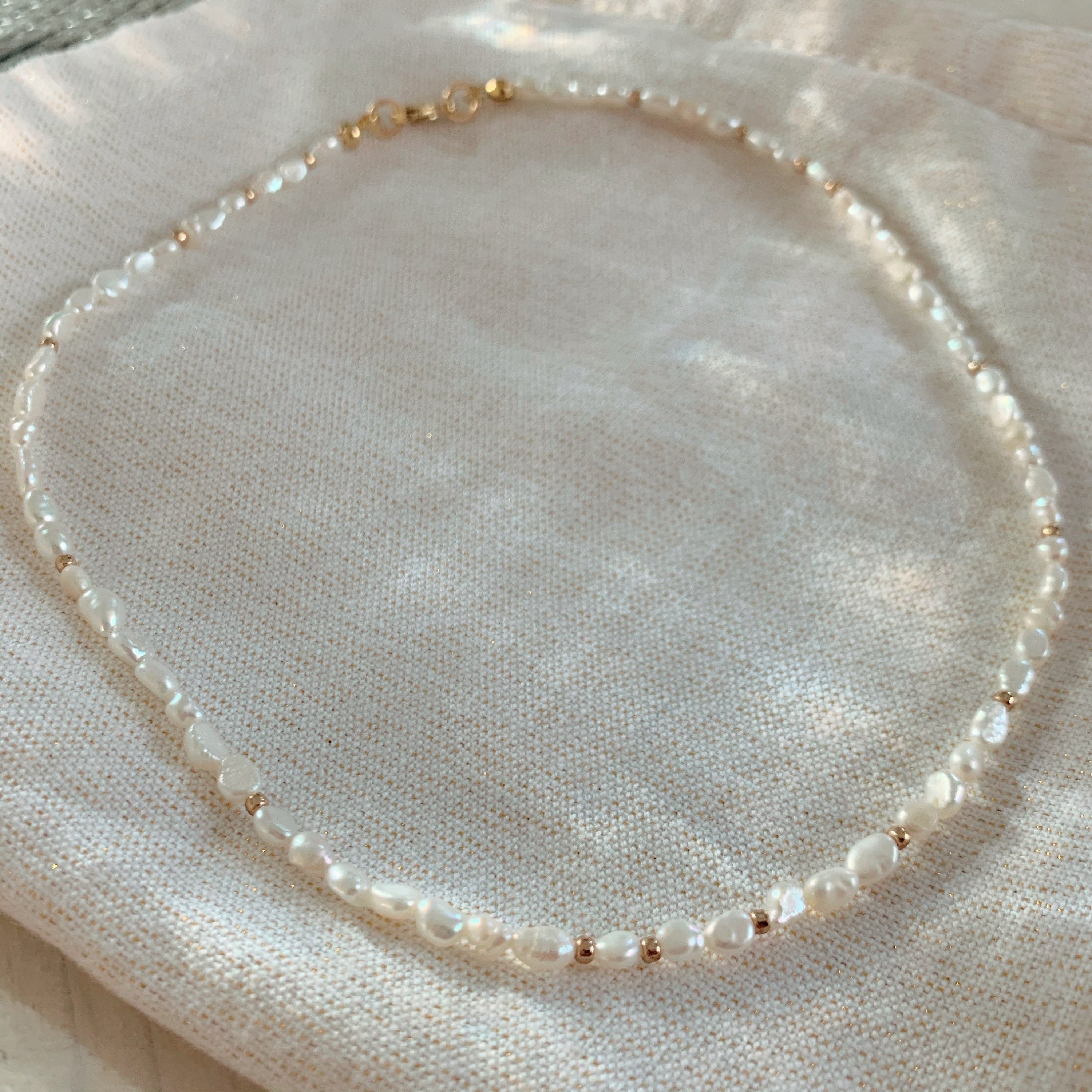 Freshwater Pearl Choker Necklace Dainty Necklace - Etsy New Zealand