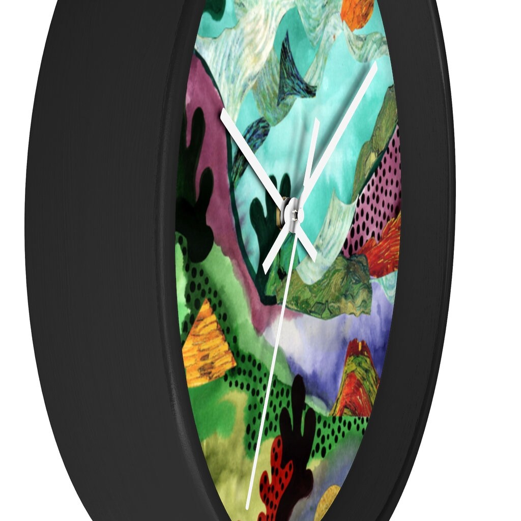 Artistic Round Wall Clock Colorful Landscape 10 Clock - Etsy