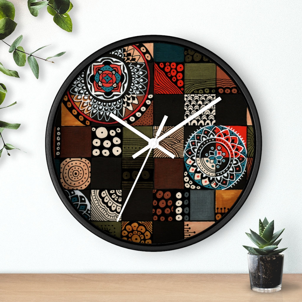 Mandala Round Wall Clock 10 Colorful Abstract Clock - Etsy