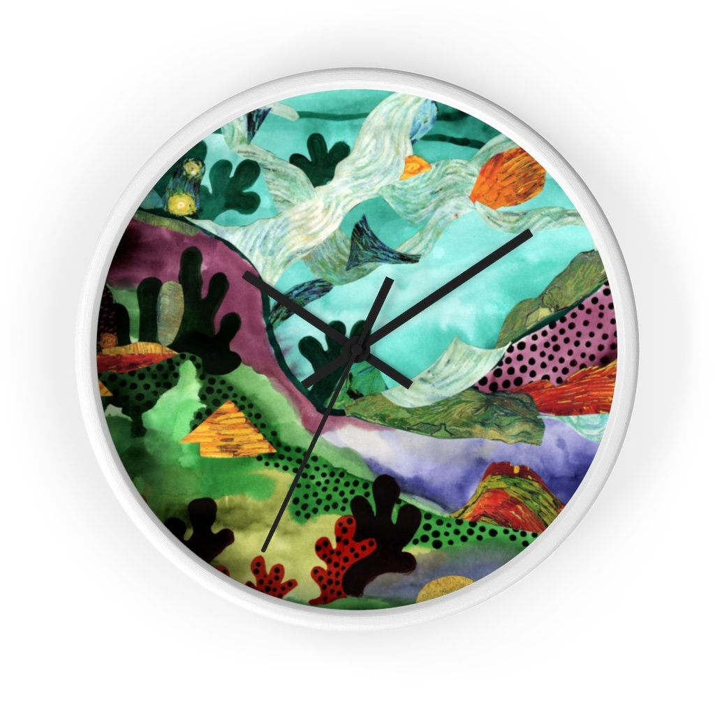 Artistic Round Wall Clock Colorful Landscape 10 Clock - Etsy