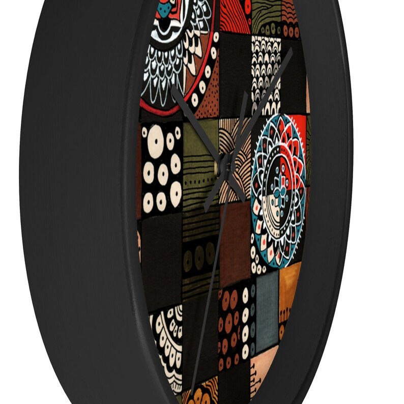 Mandala round Wall clock 10 Colorful abstract clock | Etsy