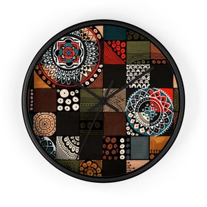 Mandala Round Wall Clock 10", Colorful Abstract Clock, Boho Modern Art ...
