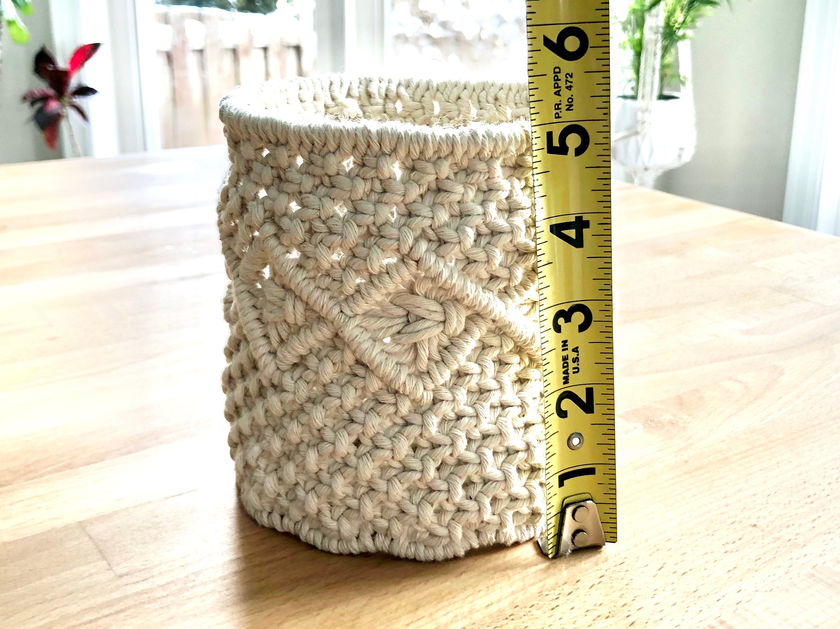 Macrame basket Macrame plant pot cozy Boho inspired home | Etsy