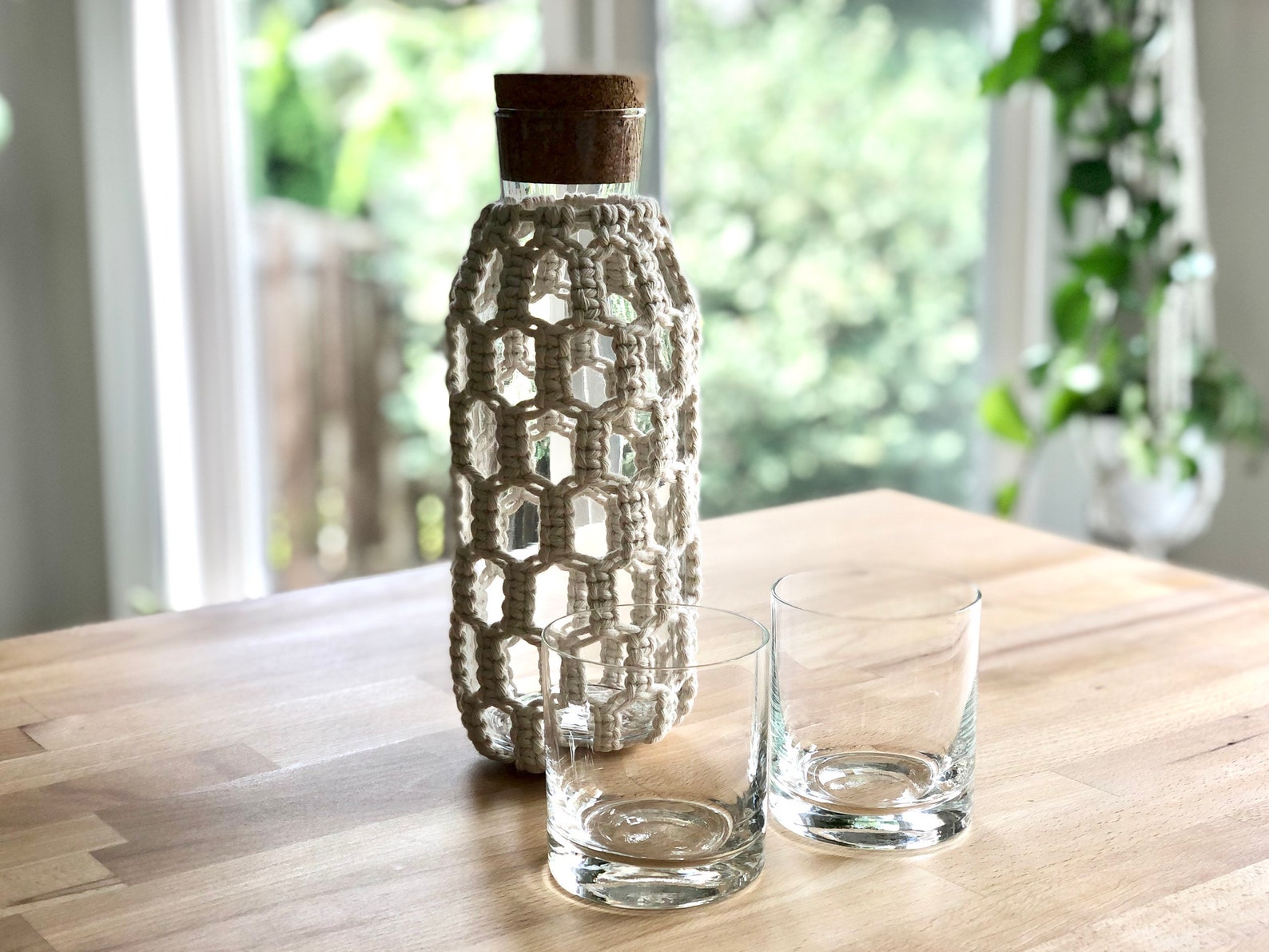 Macrame Carafe Macrame Decanter Macrame Bottle Macrame - Etsy