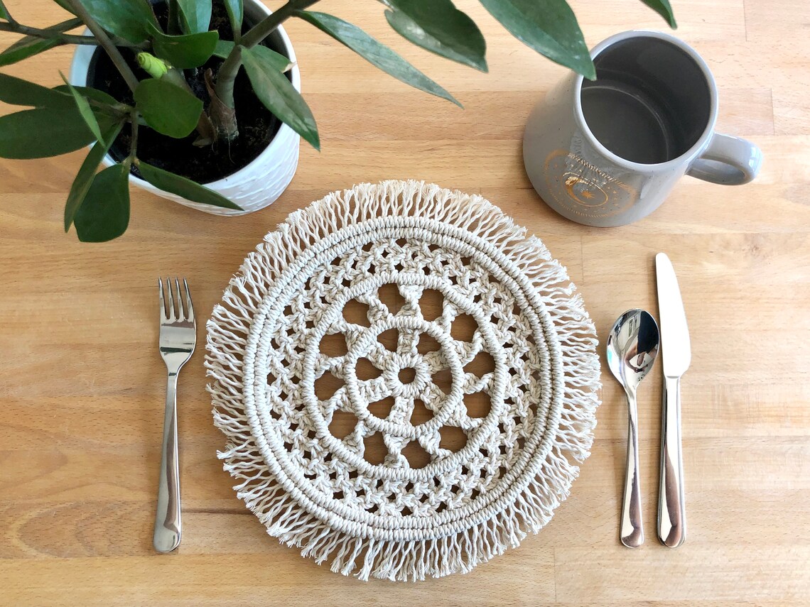 Macrame Doily Macrame Trivet Macrame Placemat Boho - Etsy